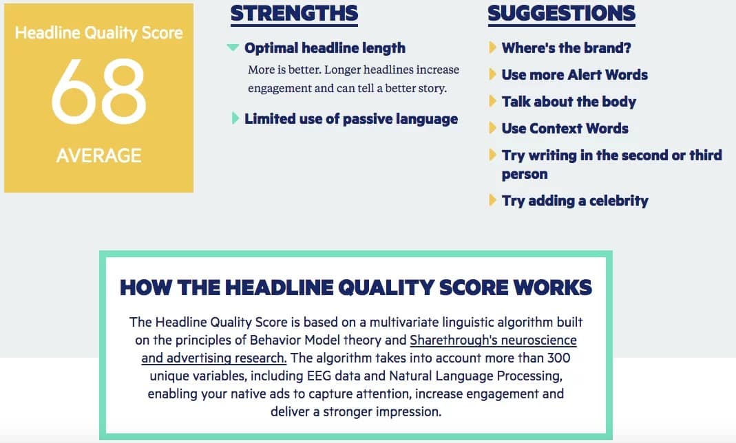 sharethrough headline analyser